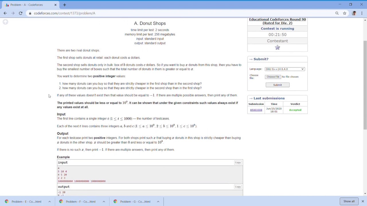 Codeforces 1373 - Solution/problem/A