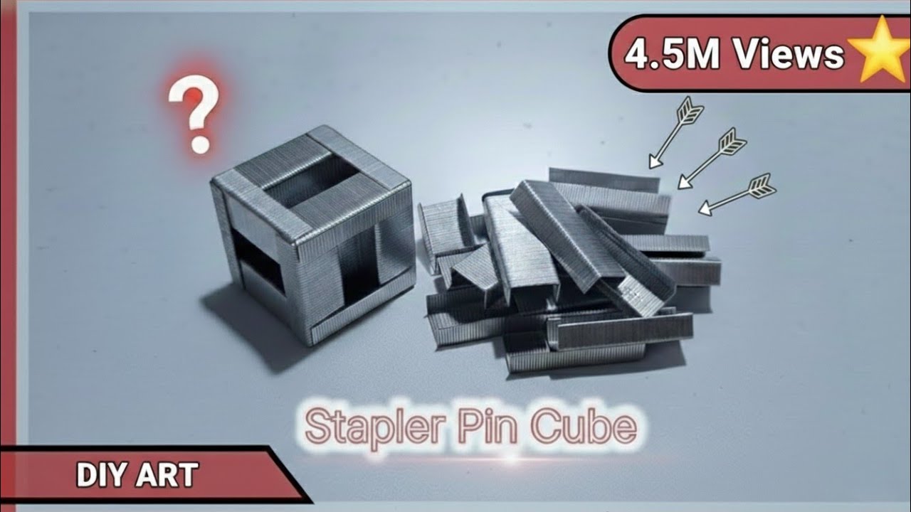 How to make cube with stapler pin at home//science project// #staplerpin #scienceproject