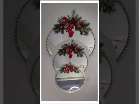 Hermosa decoración navideña con espejo #diy #navidad #decoration #manualidades