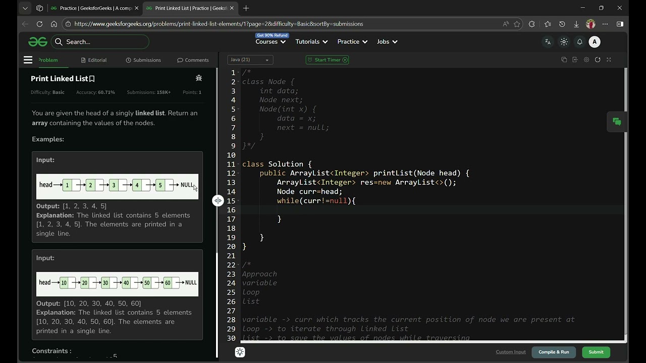 Print Linked List - Basic - GeeksforGeeks