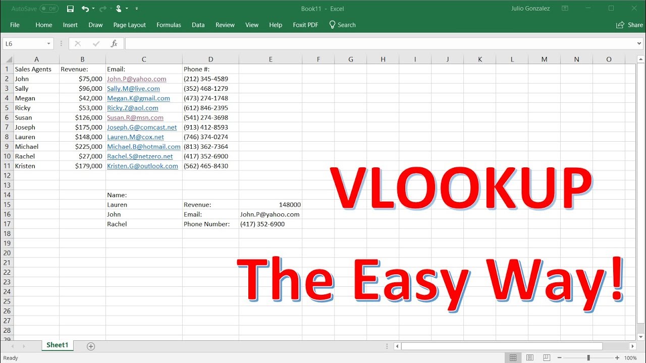 How To Use The VlookUp Function | Excel Tutorial