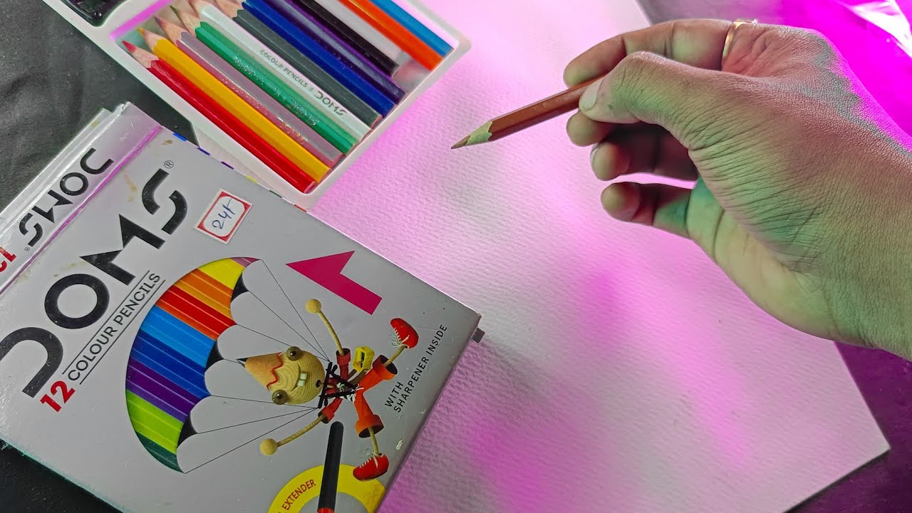 Drawing With DOMS 12 Shades Colour Pencils #shorts #drawing #motivation
