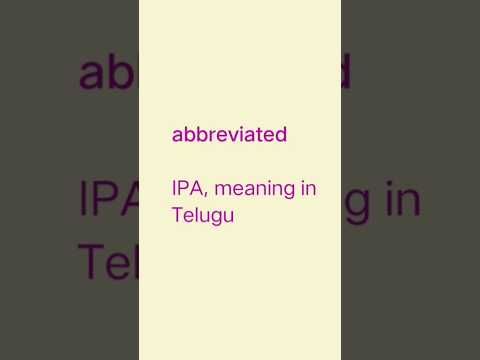 abbreviated telugu meaning