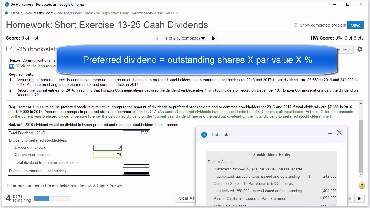 Ex 13-25 Cash Dividends