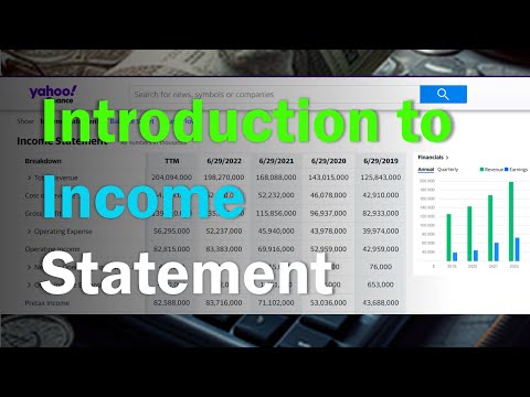 Introduction to Income Statement @ Yahoo Finance