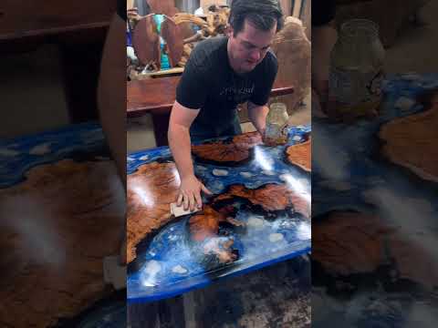 Lumberlust Epoxy Table Waxing