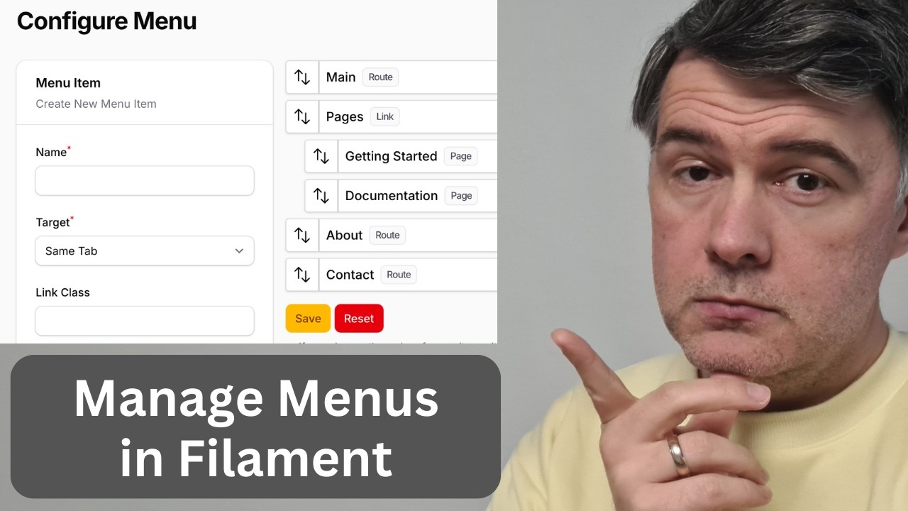 Filament Menu Builder Package: Demo Example