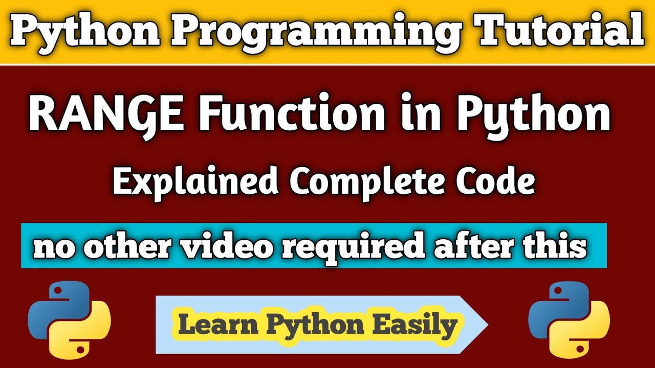 Range function in python range function use of range in python range in python range python programm