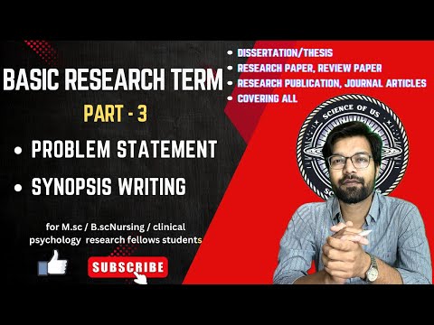Problem statement in research synopsis writing in research | basic terms PART - 3