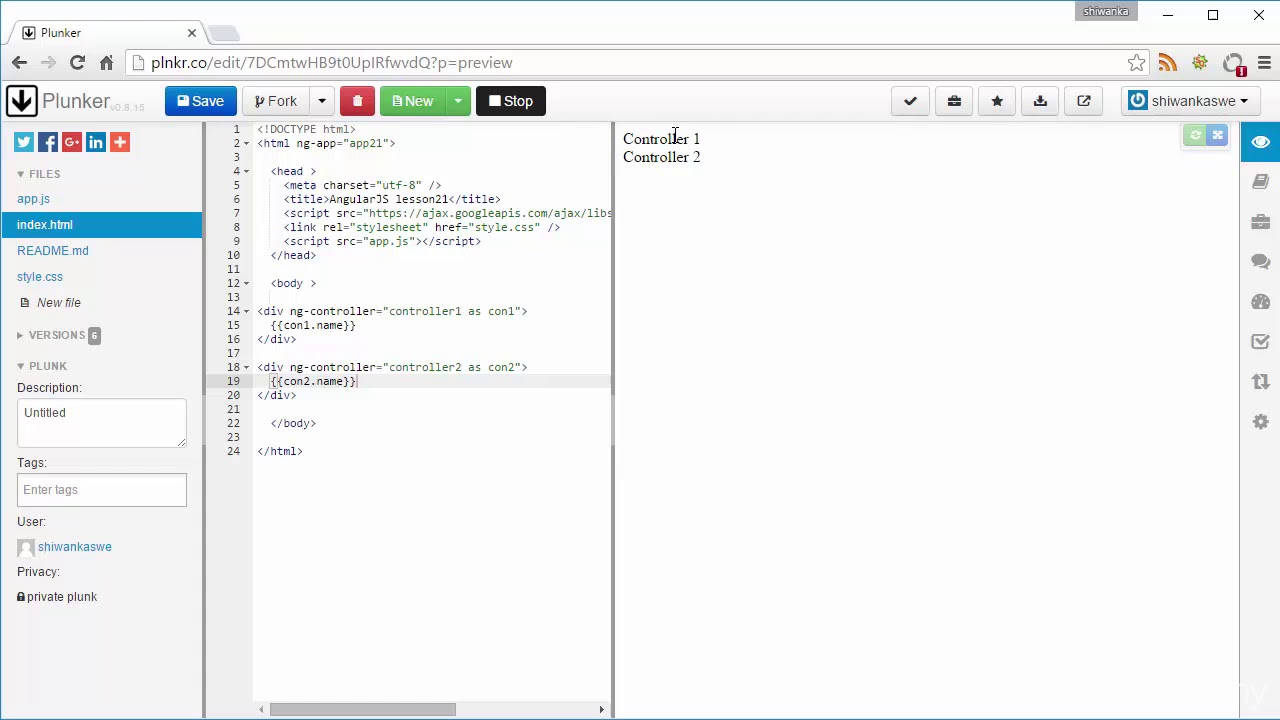 AngularJs Expert. Share data between controllers [22]