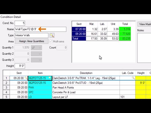 Quick Bid - Conditions Overview