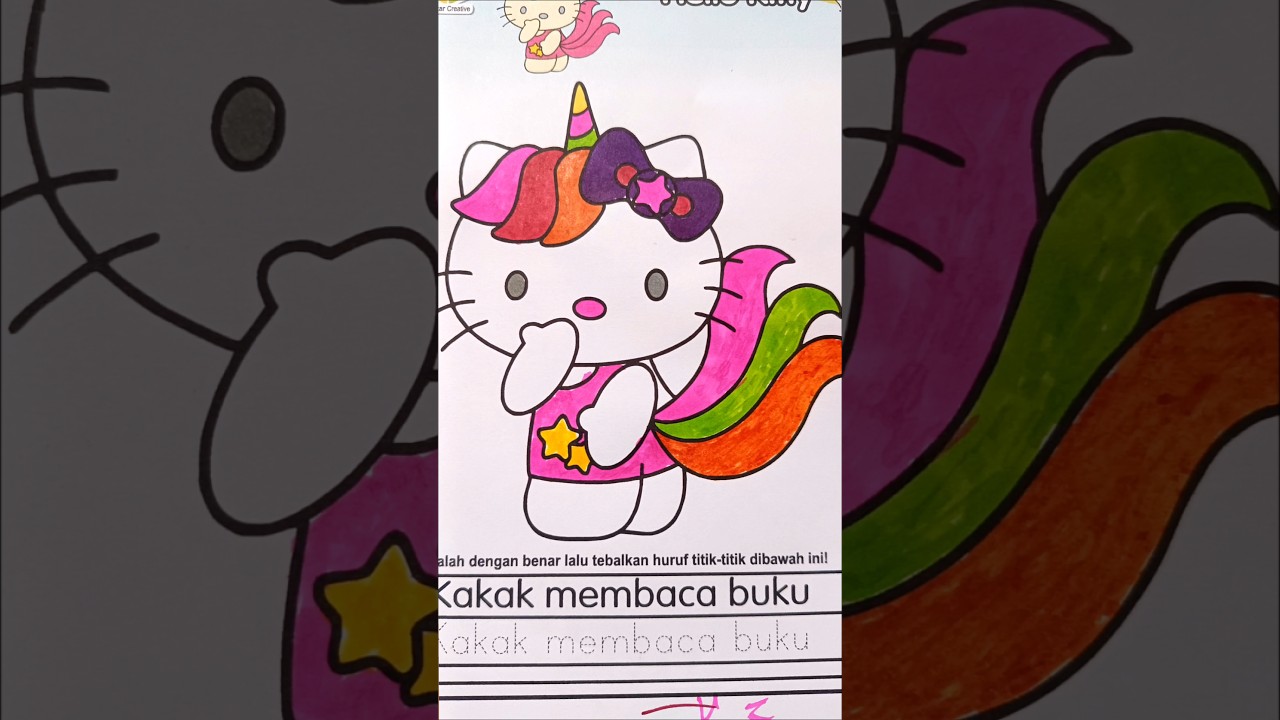 mewarnai gambar hello kitty #drawing #mewarnaianaktk  #painting #menggambar #hellokitty #kudapony