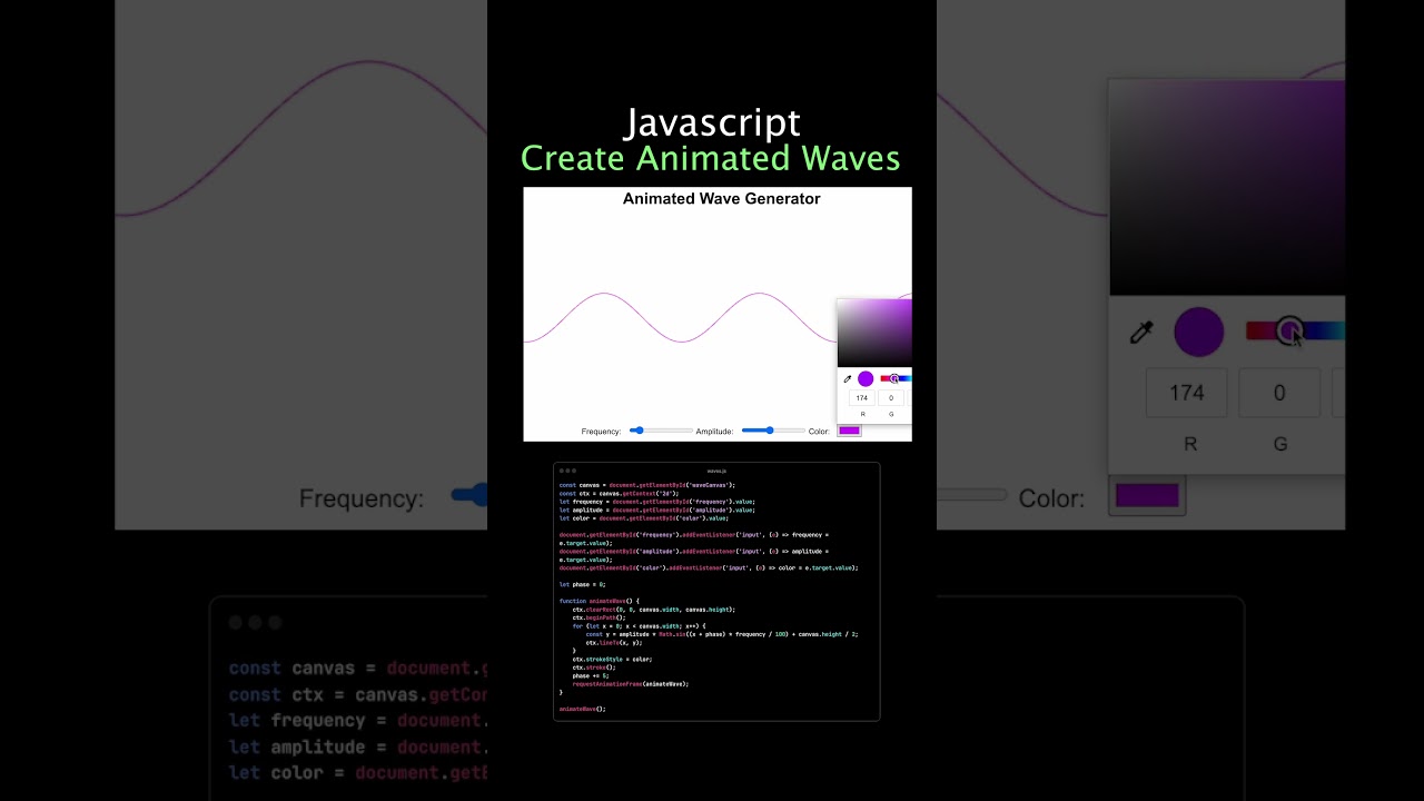 Create and Control Dynamic Waves with the Animated Wave Generator! #javascript #html #css