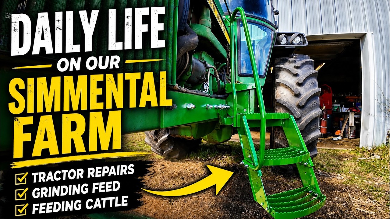 Reinforcing the JD 4230 Steps & Grinding Feed for the Herd | Simmental Cattle Farming