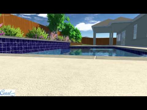15'x30' Pool and Spa With Automatic Pool Cover and Raised Bond Beam wall.