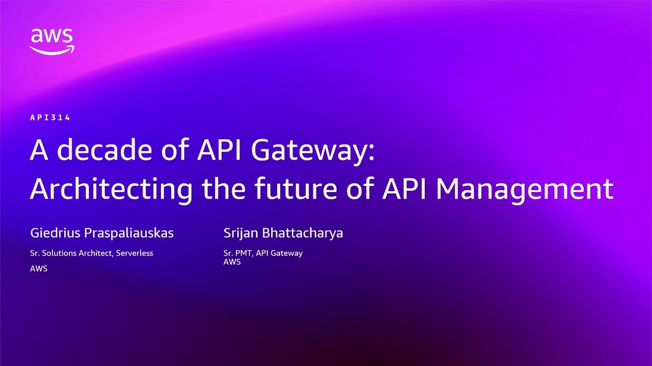 AWS re:Invent 2025 - A decade of API Gateway: Architecting the future of API Management (API314)