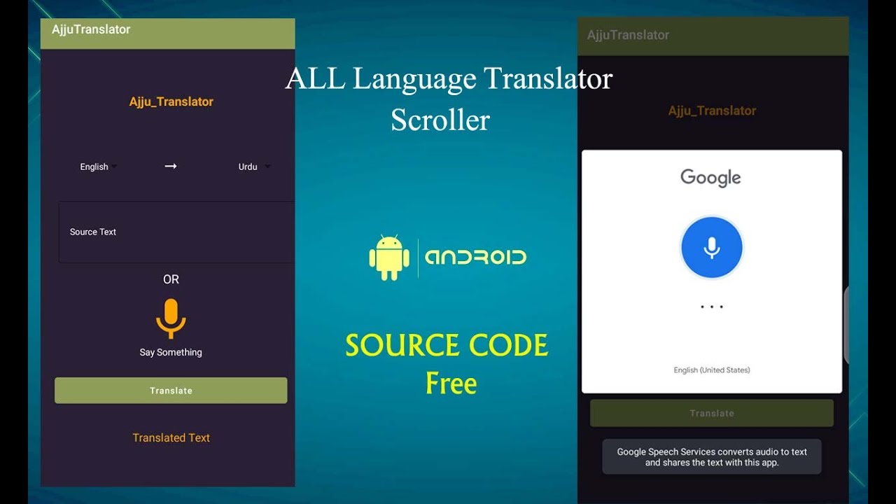 Create Language Translator App Using Android Studio | with Source Code  - AjjuVirus