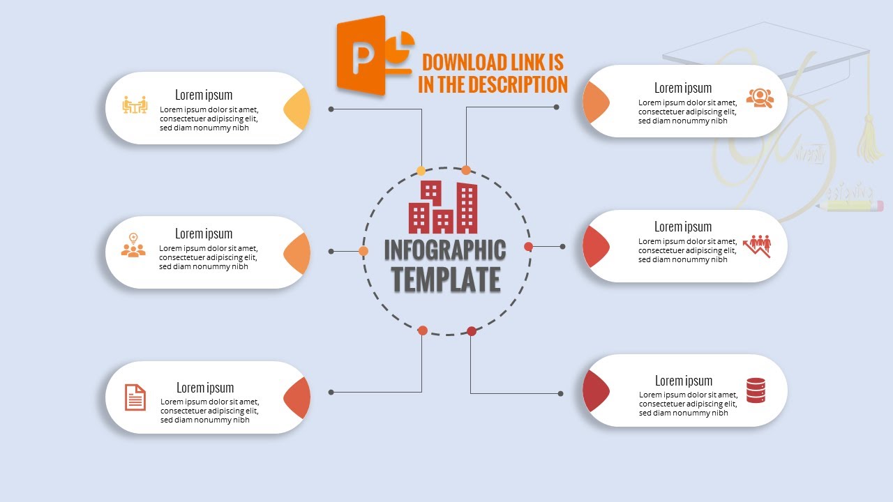6 steps infographic presentation slide in PowerPoint, tutorial no 115