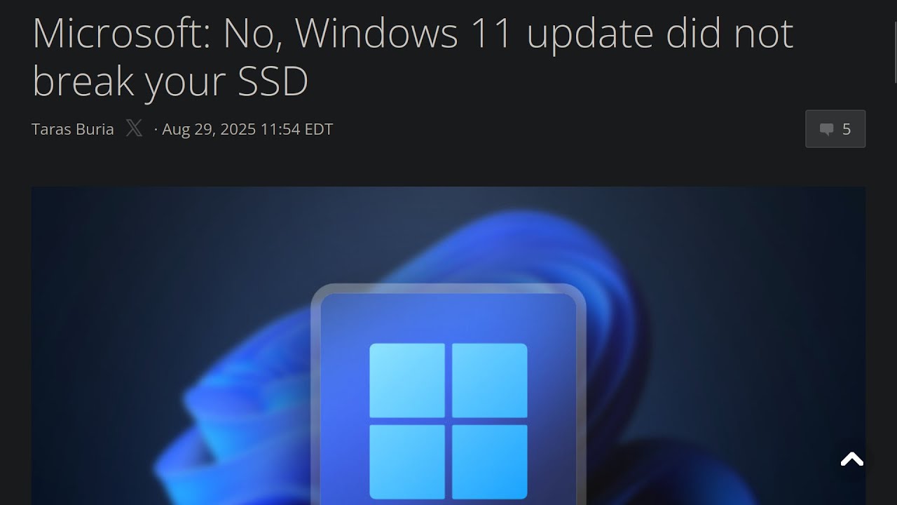 Microsoft: No, Windows 11 update did not break your SSD