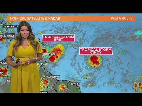 Tropical storms Bret, Cindy develop in the Atlantic Ocean