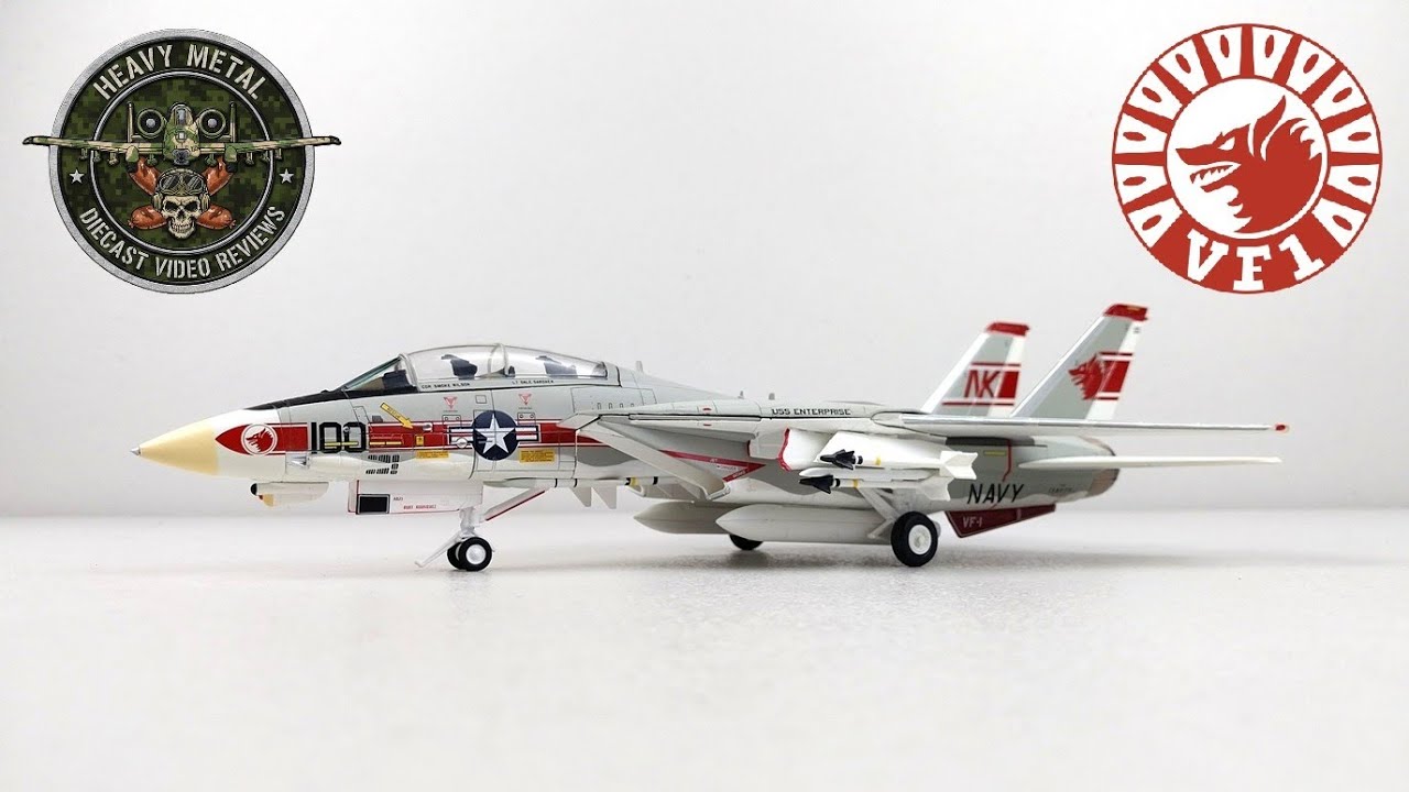 Grumman F-14A Tomcat US Navy VF-1 Wolfpack, USS Enterprise 1975, Calibre Wings 1:72 Diecast Model