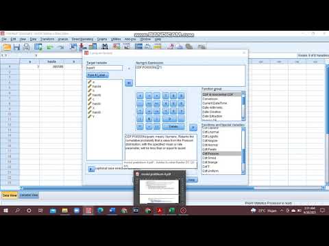 Modul 4 part 2 Distribusi Peluang Diskret| Distribusi Poisson dengan SPSS dan Excell