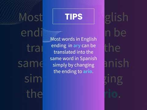 Translation tip! English words ending in -ary translated to Spanish. #shorts
