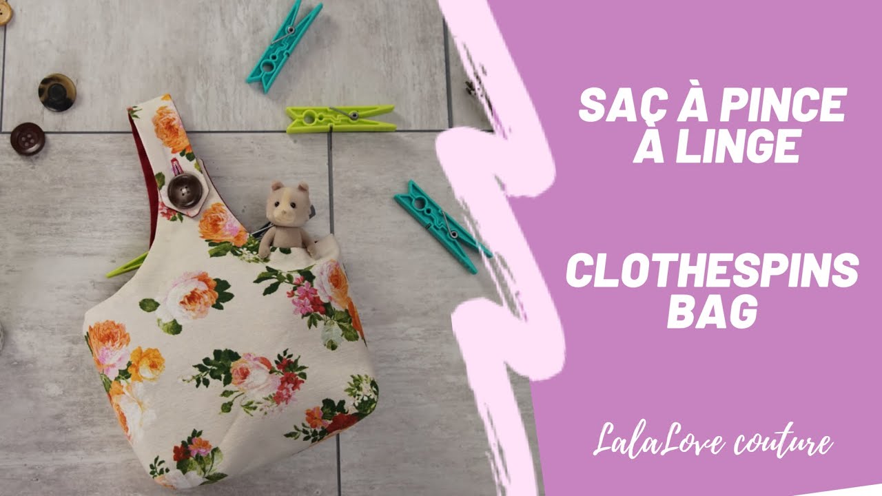 Panier pour pince à linge. Panier à  boutonner.  (patron gratuit) .Clothes’s pin bag free pattern