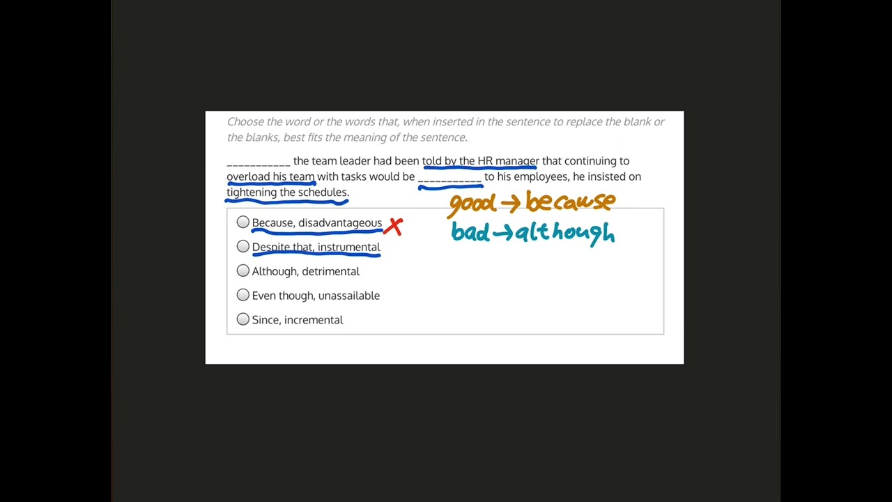 Sentence Completion Practice Question Introduction 1