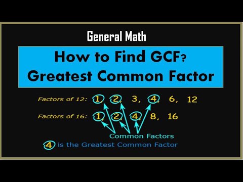 HOW TO FIND THE GCF? GREATEST COMMON FACTOR