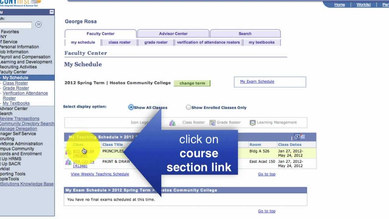 CUNYfirst Basics: Course Information (Faculty Center)