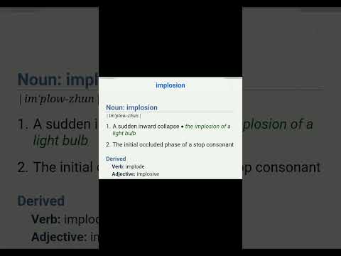 "Implosion" word meaning. Titan submersible imploded not exploded.