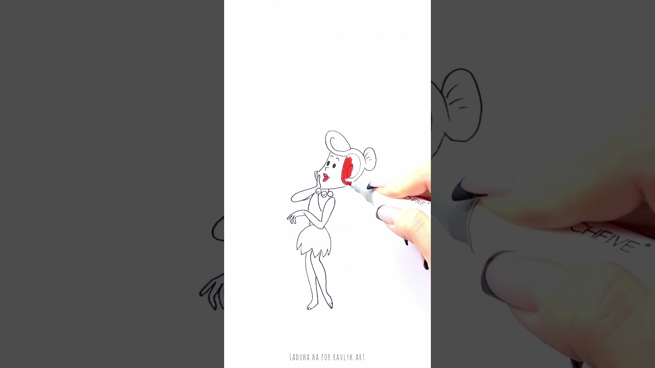 ✍️Master Art❤️Sketching Attractive Wilma Flintstone🟥Creative Exploration🦖#shorts #drawing #RavlykArt