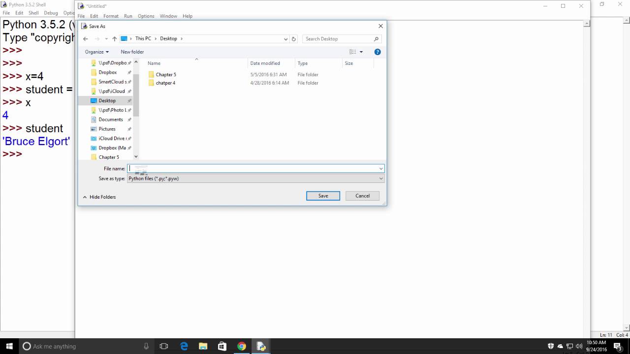 Launching IDLE and Creating a New Python Script