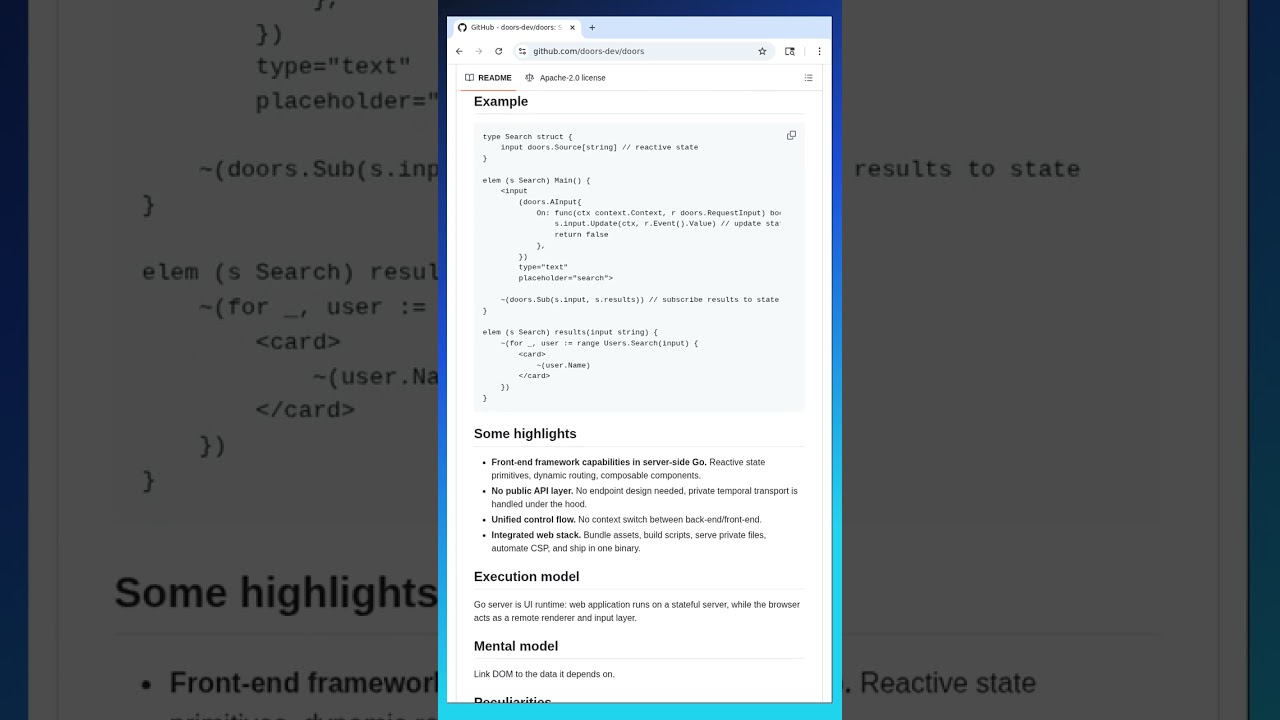 Build Web Apps Entirely in Go with Doors