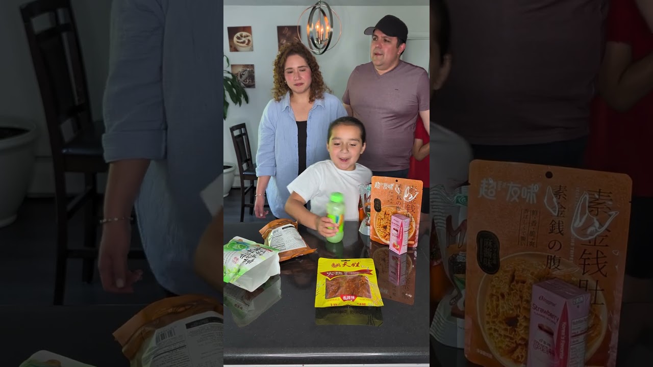 Bottle Flip for Asian Snacks 🍜 #fungame #bottlefip #familygames #asiansnacks