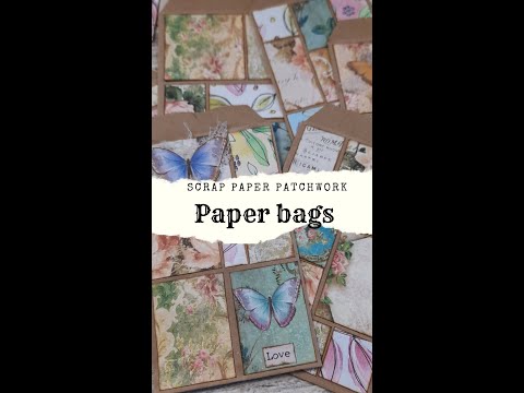 Scrap paper patchwork paper bags #happinessincrafting