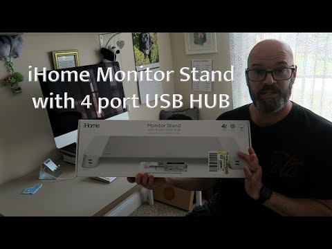iHome Monitor Stand with 4 port USB HUB