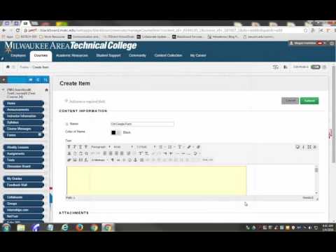 Embedding a Google Form in Blackboard