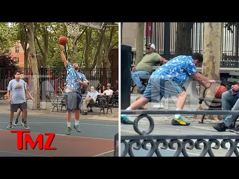 Adam Sandler Stretches, Plays Basketball in New York City | TMZ