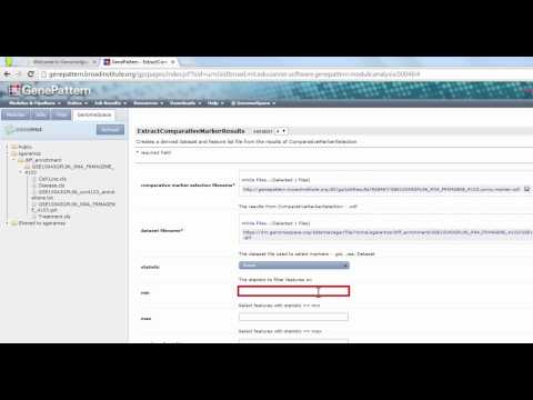 Extracting a list of genes using the ExtractComparativeMarkerResults tool in GenePattern