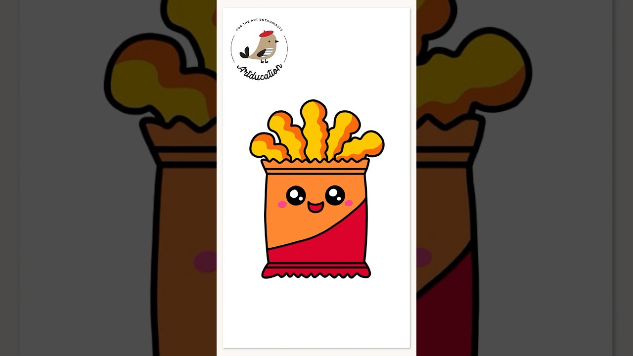 How To Draw A Cute Cheetos #artducation #howtodraw #cheetos #drawing #shorts