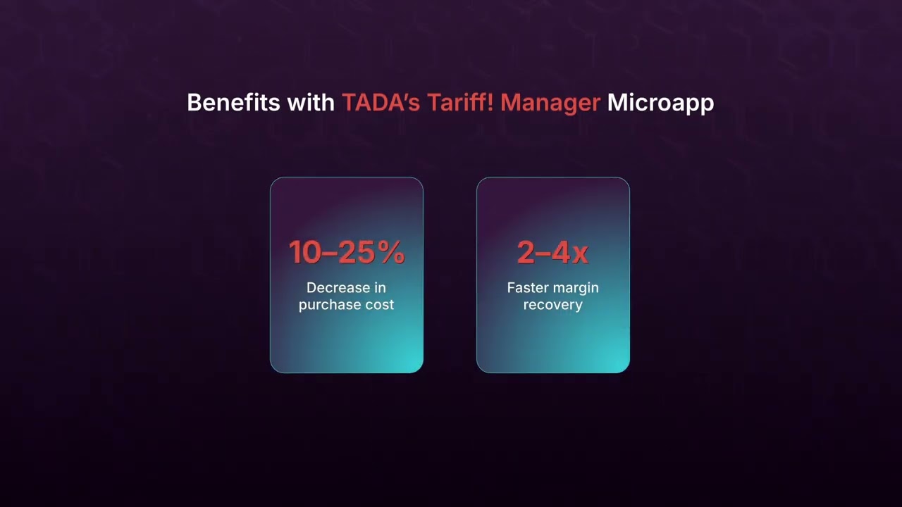 Introducing TADA Tariff! Management
