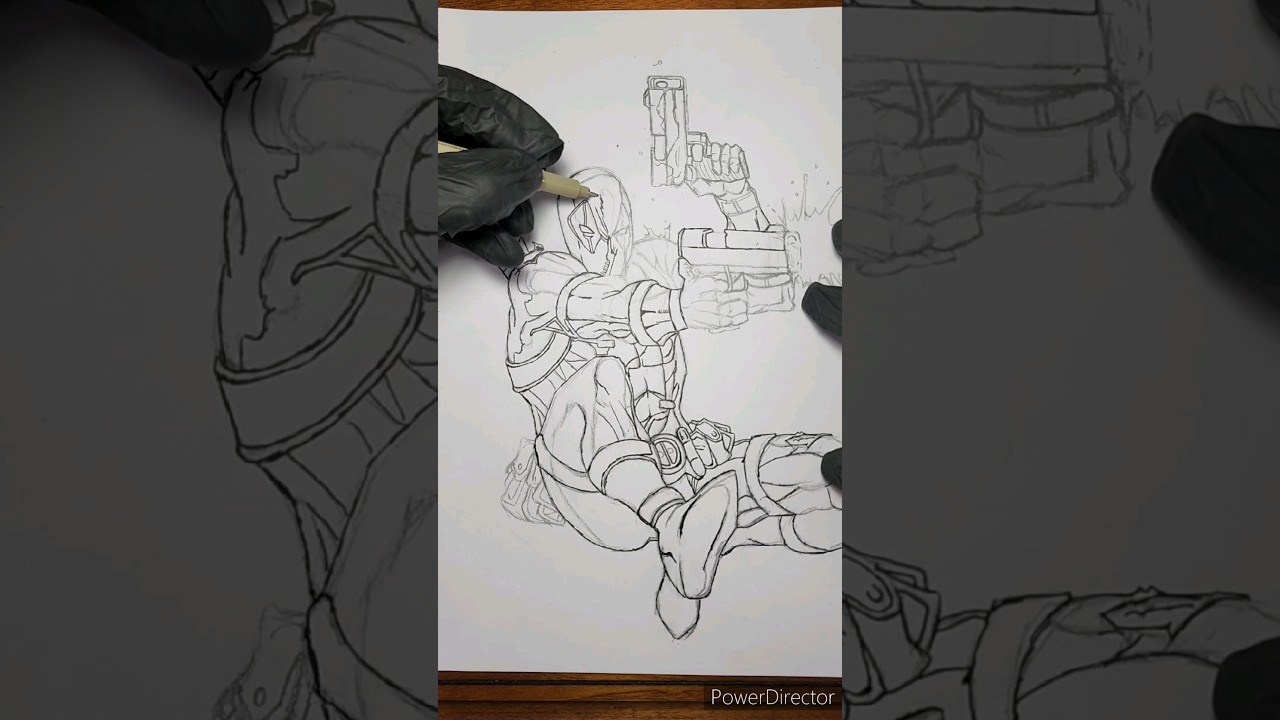 Drawing Deadpool Timelapse #shorts #art #deadpool