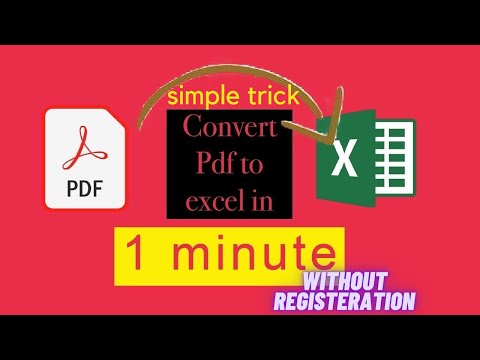 Convert pdf to excel in 1 minute/ pdf to excel converter online free without email