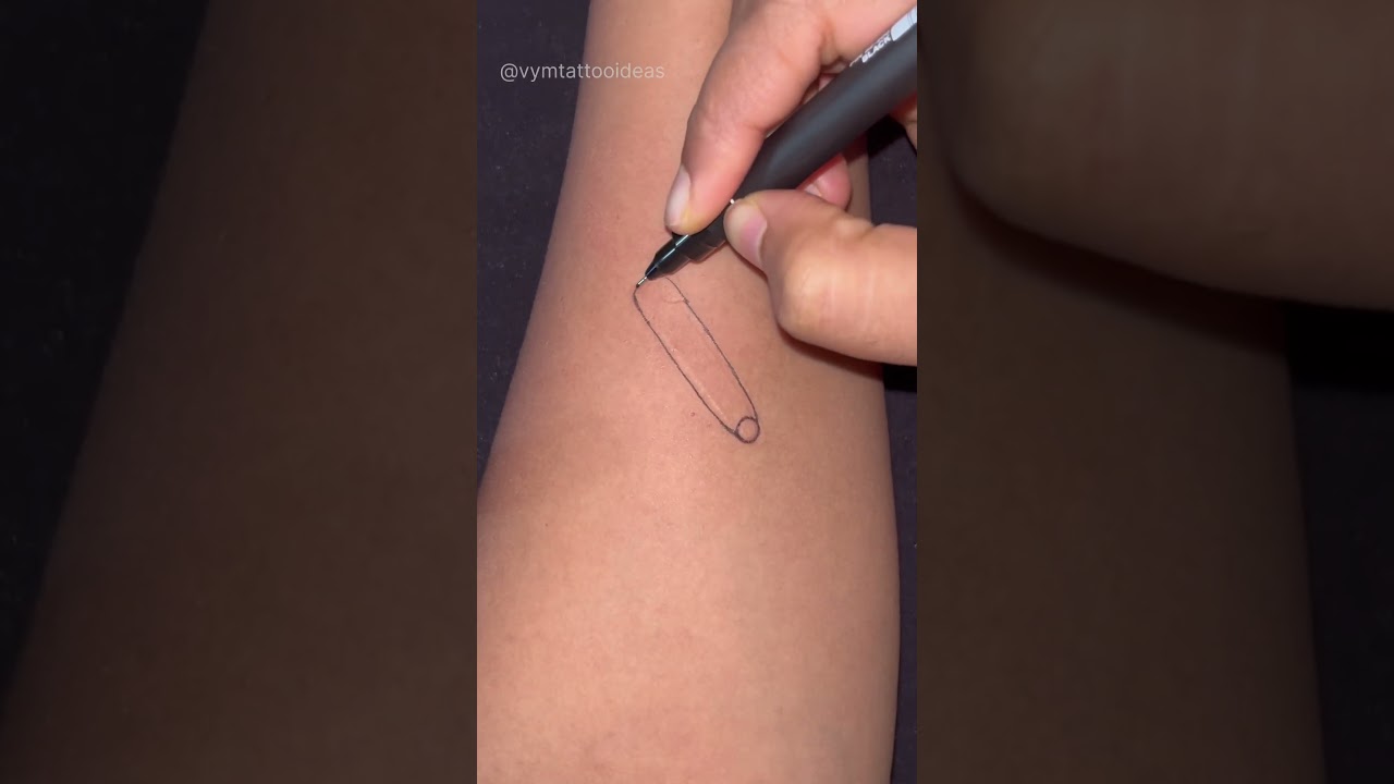 DIY simple Mom and Dad tattoo with safety pin