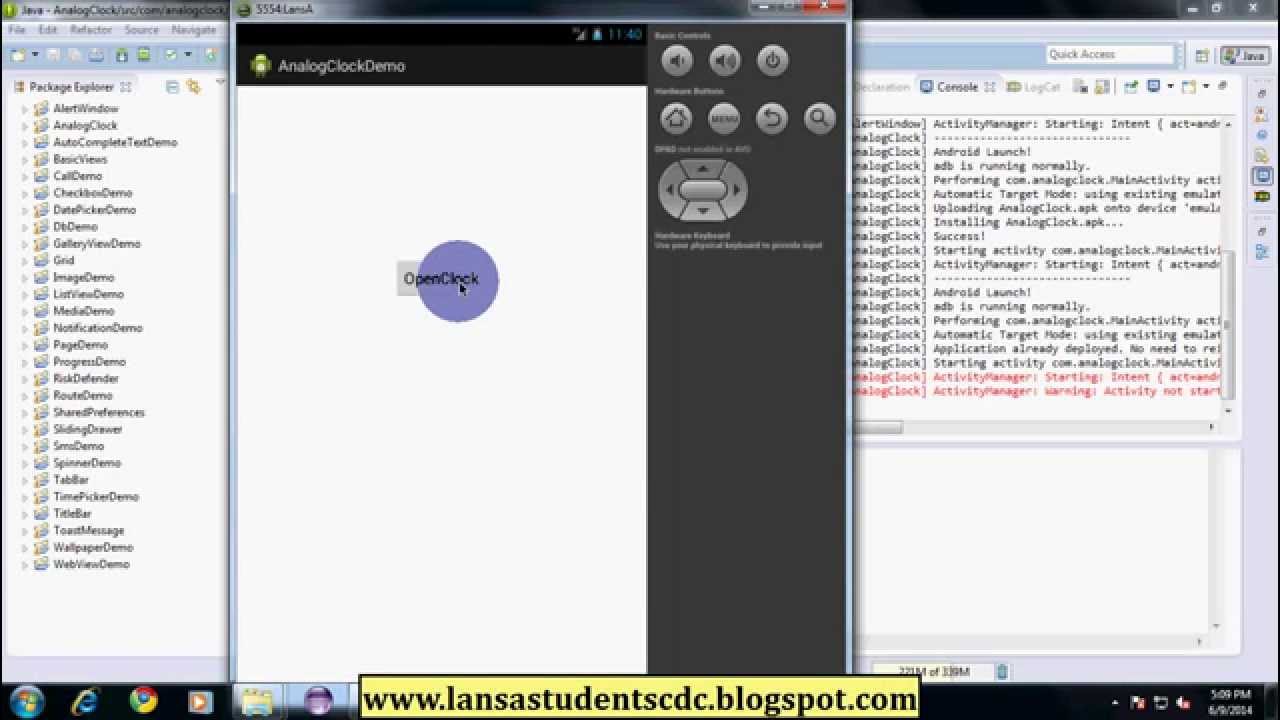 Basic Implementation in Android on Analog Clock