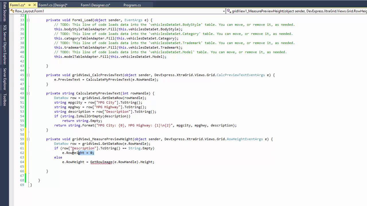DevExpress WinForms Grid: Customize Row Preview Sections