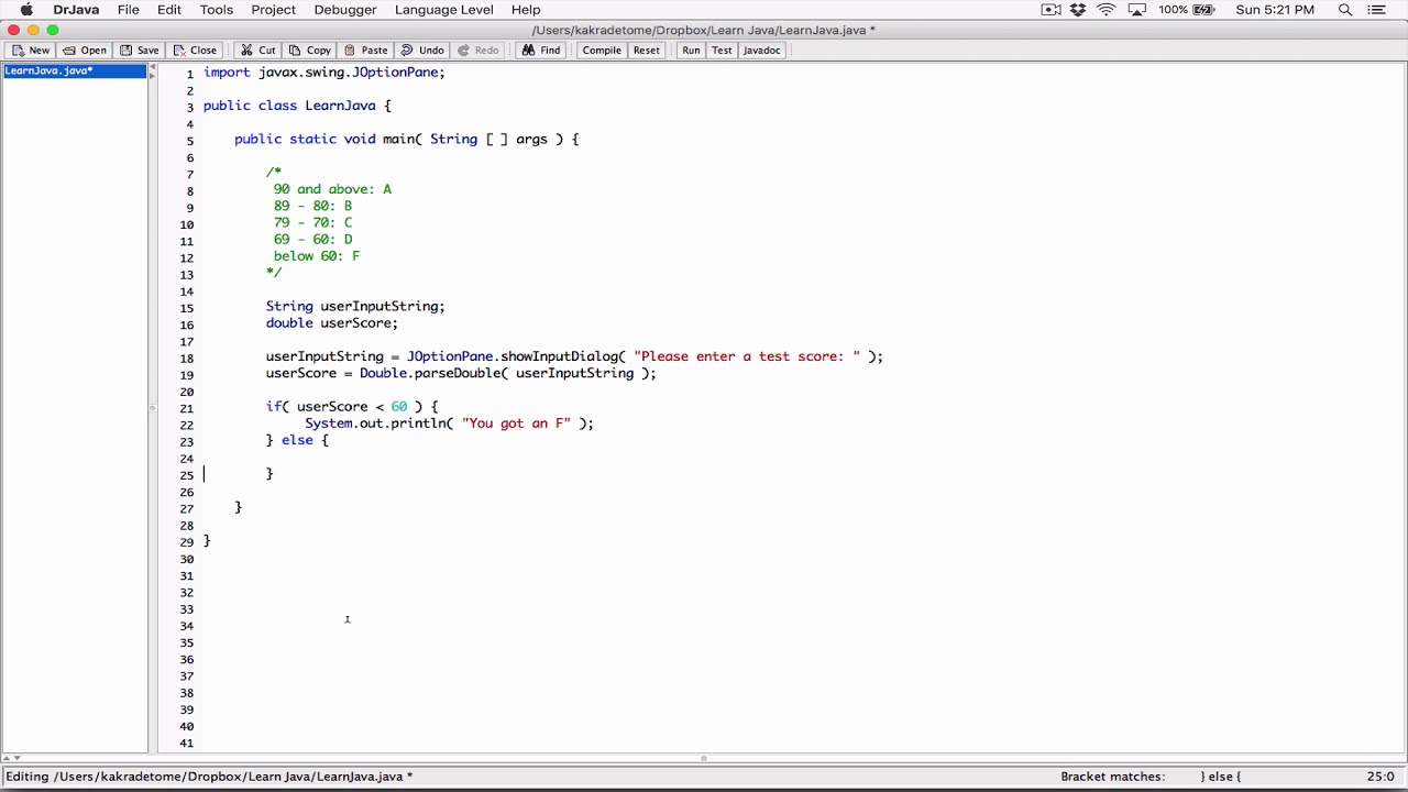 82. If-else-if statement, example program - Learn Java