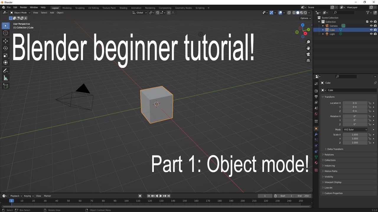 Blender complete beginner tutorial part 1:  Object Mode